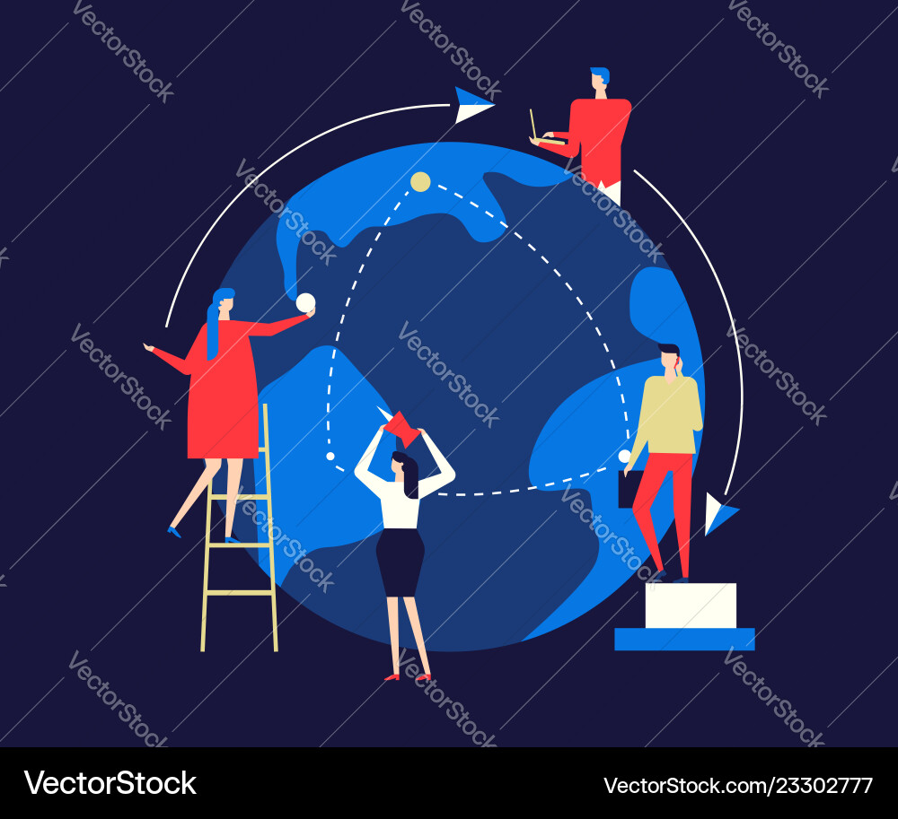 International business - flat design style Vector Image
