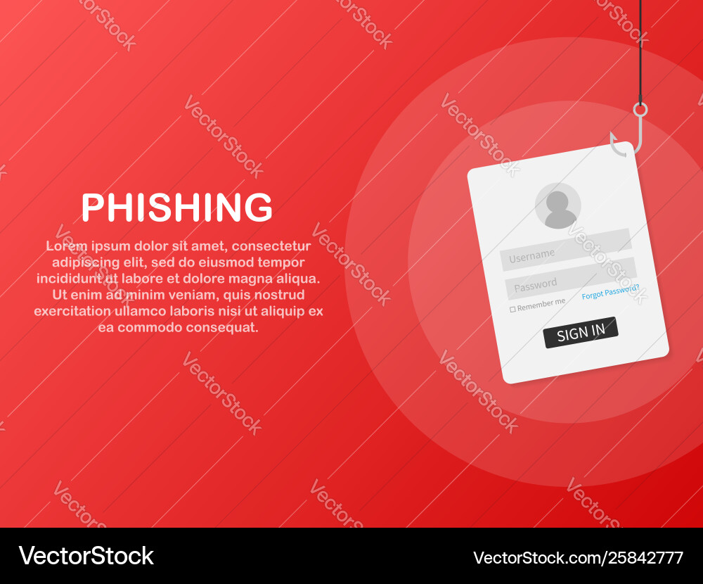 Internet phishing hacked login and password Vector Image