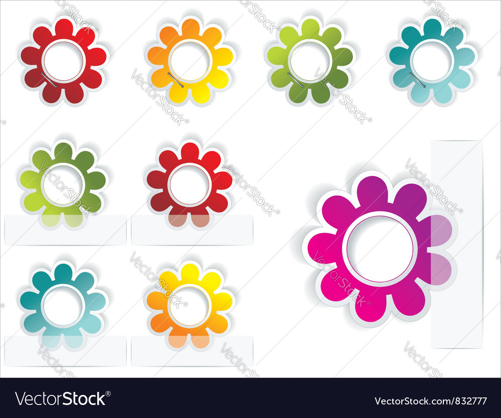 Multi-colored realistic stickers Royalty Free Vector Image
