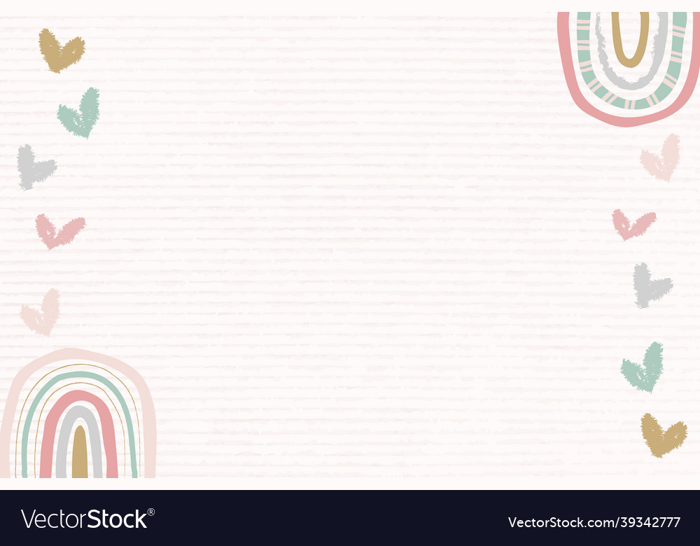 Rainbow frame cute doodle border Royalty Free Vector Image