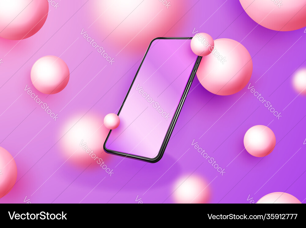 Realistic smartphone mockup 3d mobile phone Vector Image