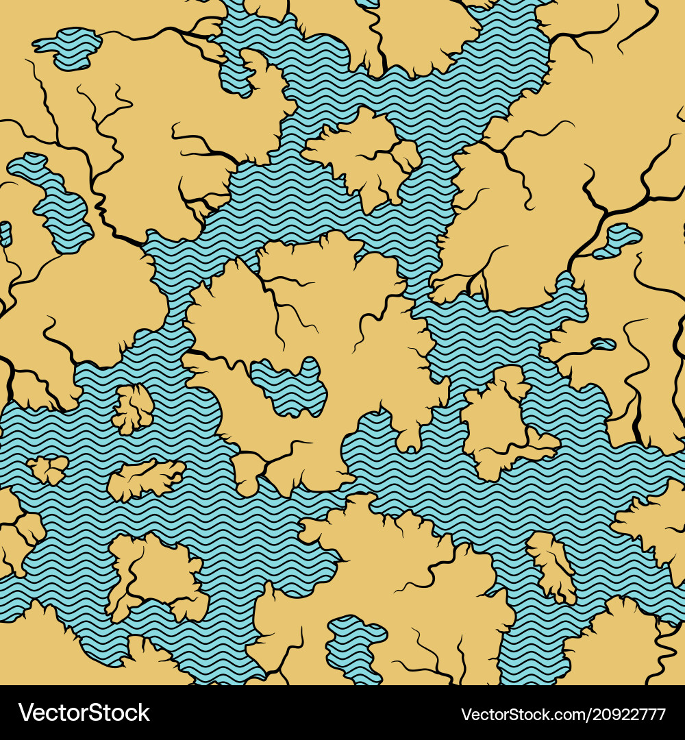Seamless pattern with old nautical map Royalty Free Vector