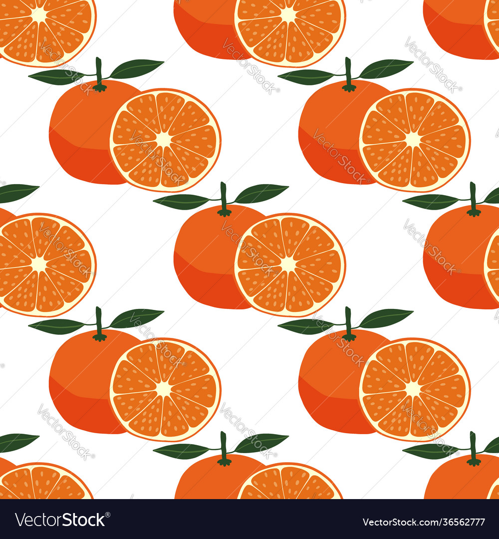 Seamless pattern with orange Royalty Free Vector Image