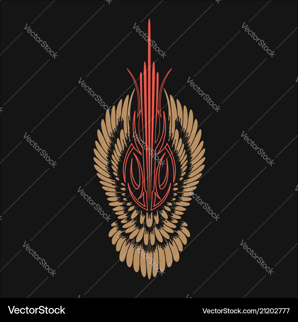 Wings pinstripe graphics car racing vehicle Vector Image