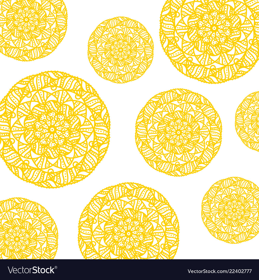 Yellow mandala pattern Royalty Free Vector Image
