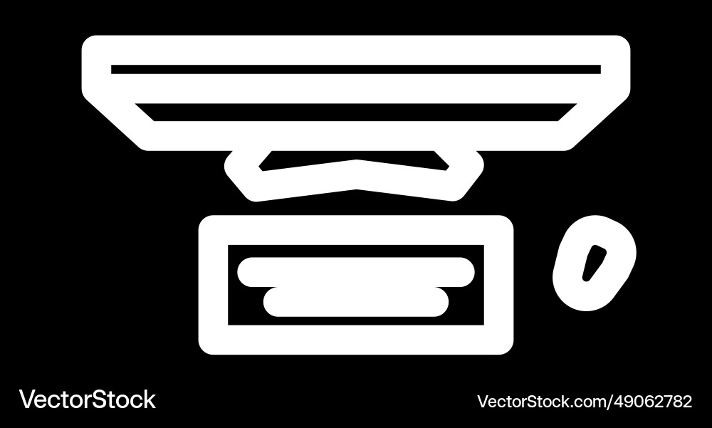 Computer table monitor top view glyph icon Vector Image