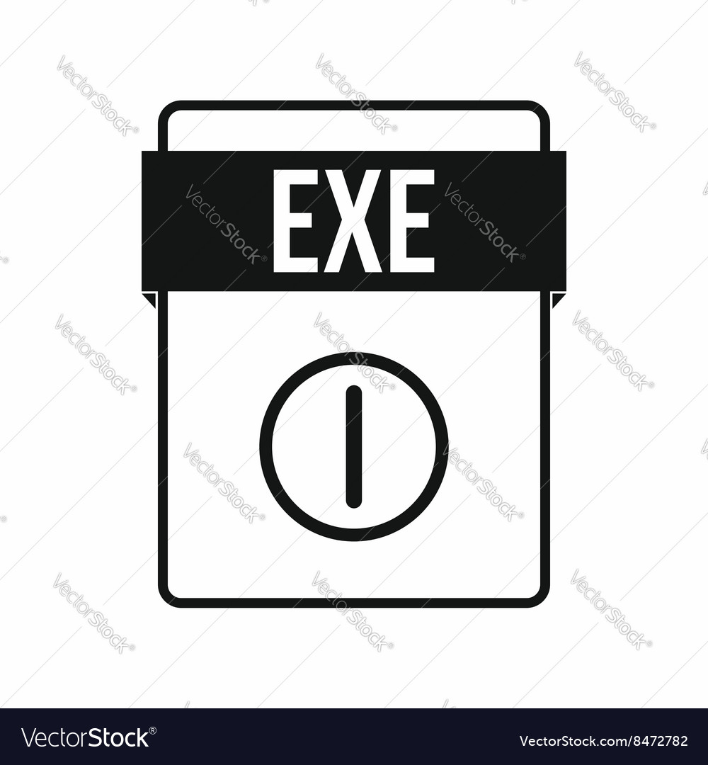Exe file icon simple style Royalty Free Vector Image
