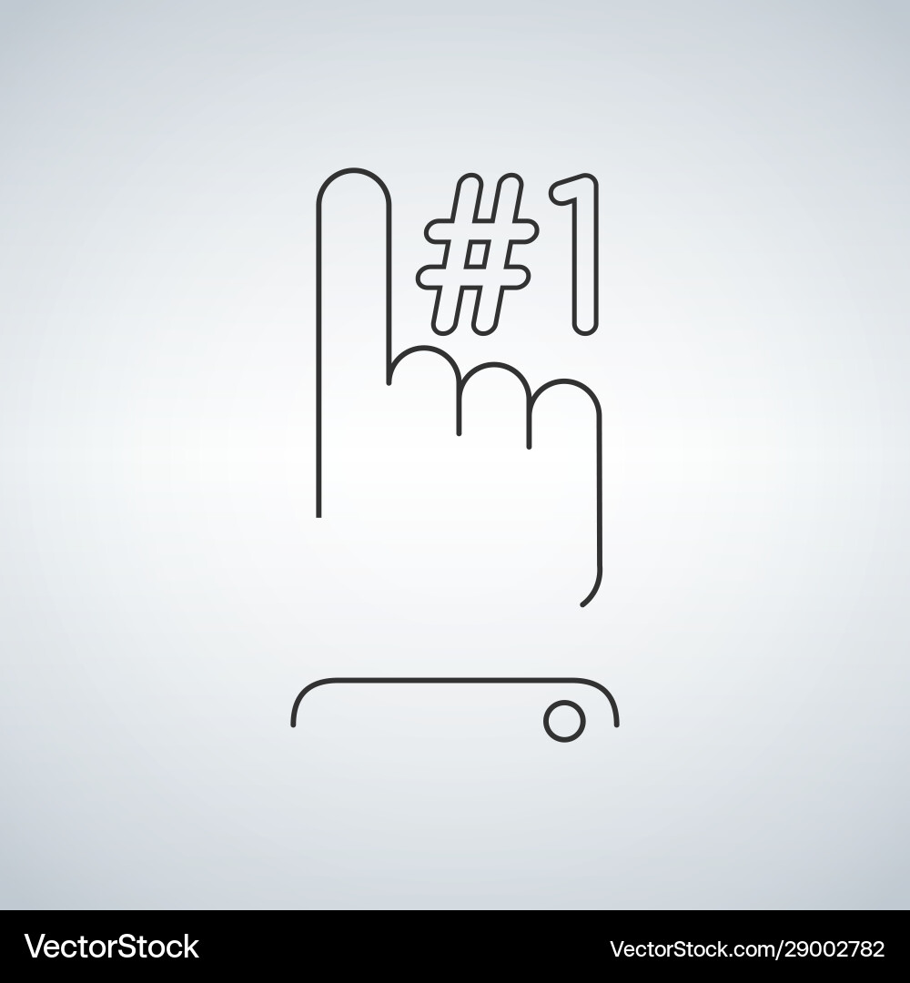 Finger pointing upward number one sign Royalty Free Vector