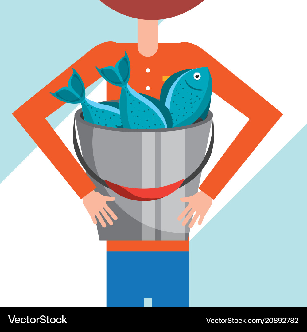 Fishing people cartoon Royalty Free Vector Image