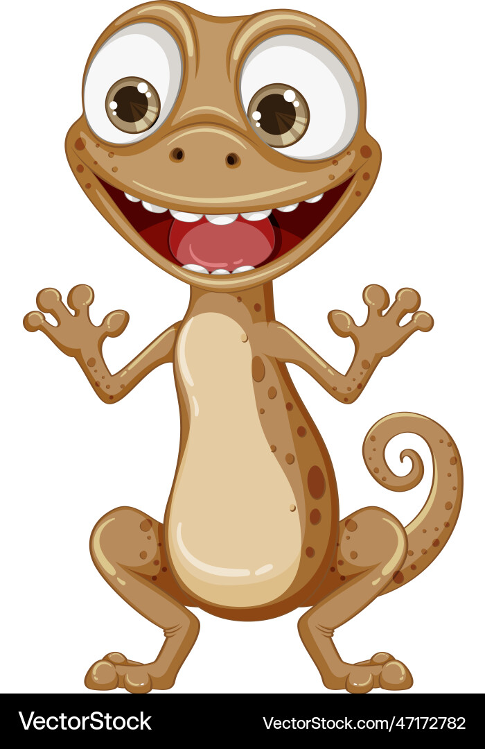 Funny lizard cartoon character Royalty Free Vector Image