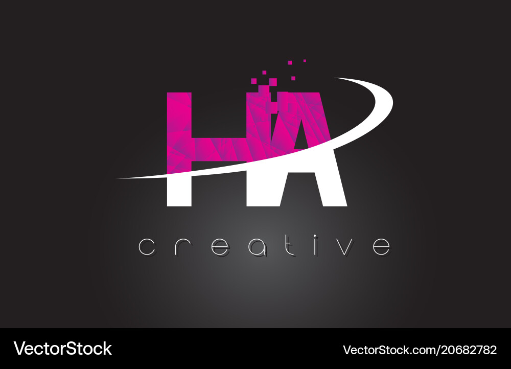 Ha h a creative letters design with white pink Vector Image