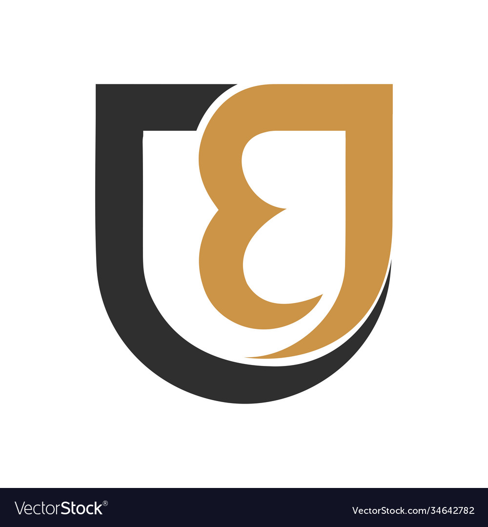Initial letter ub logo or bu design Royalty Free Vector