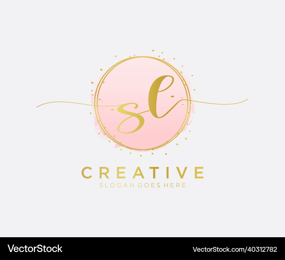 Initial sl feminine logo usable for nature salon Vector Image