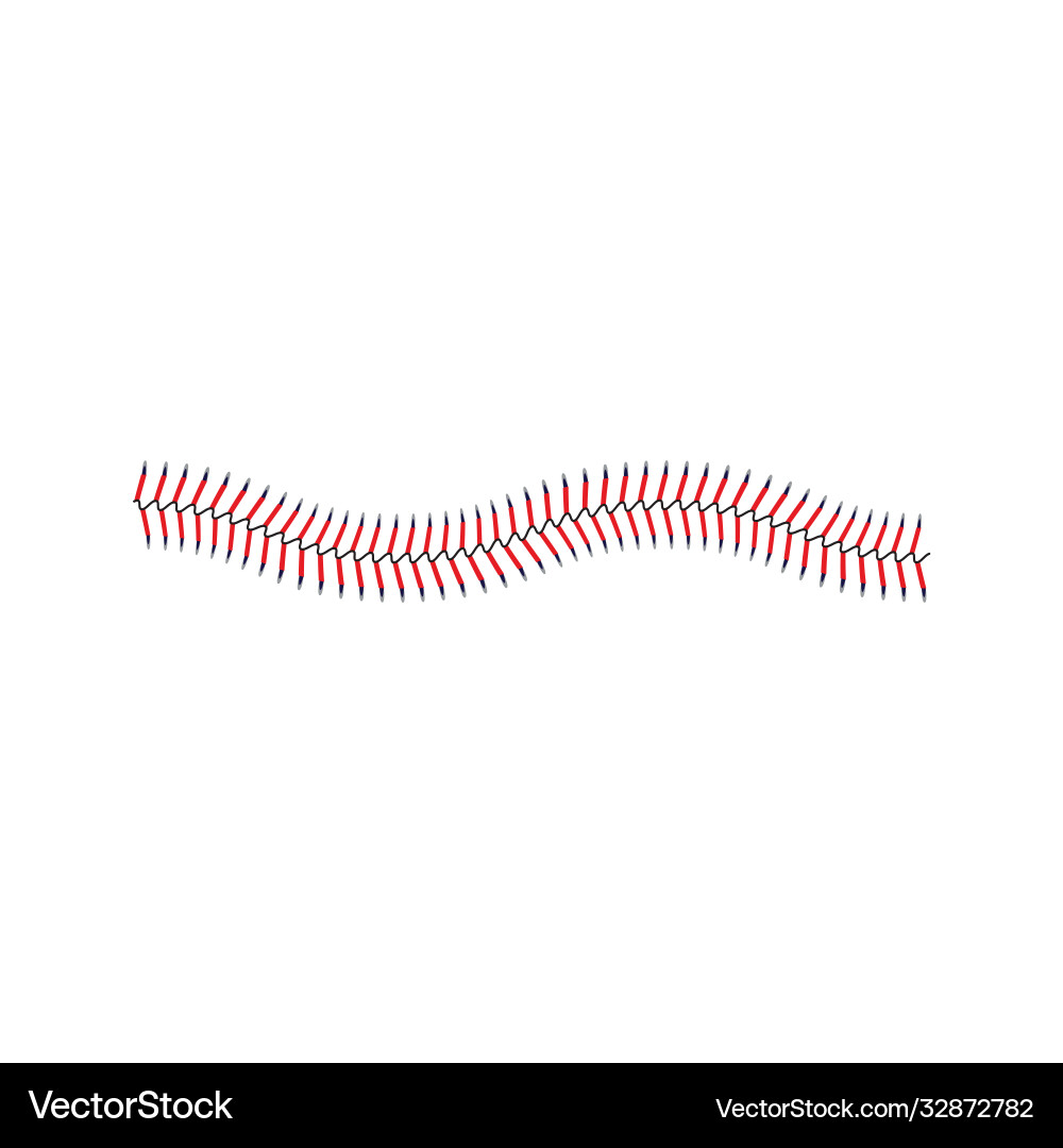 Line red stitches or lace game ball Royalty Free Vector