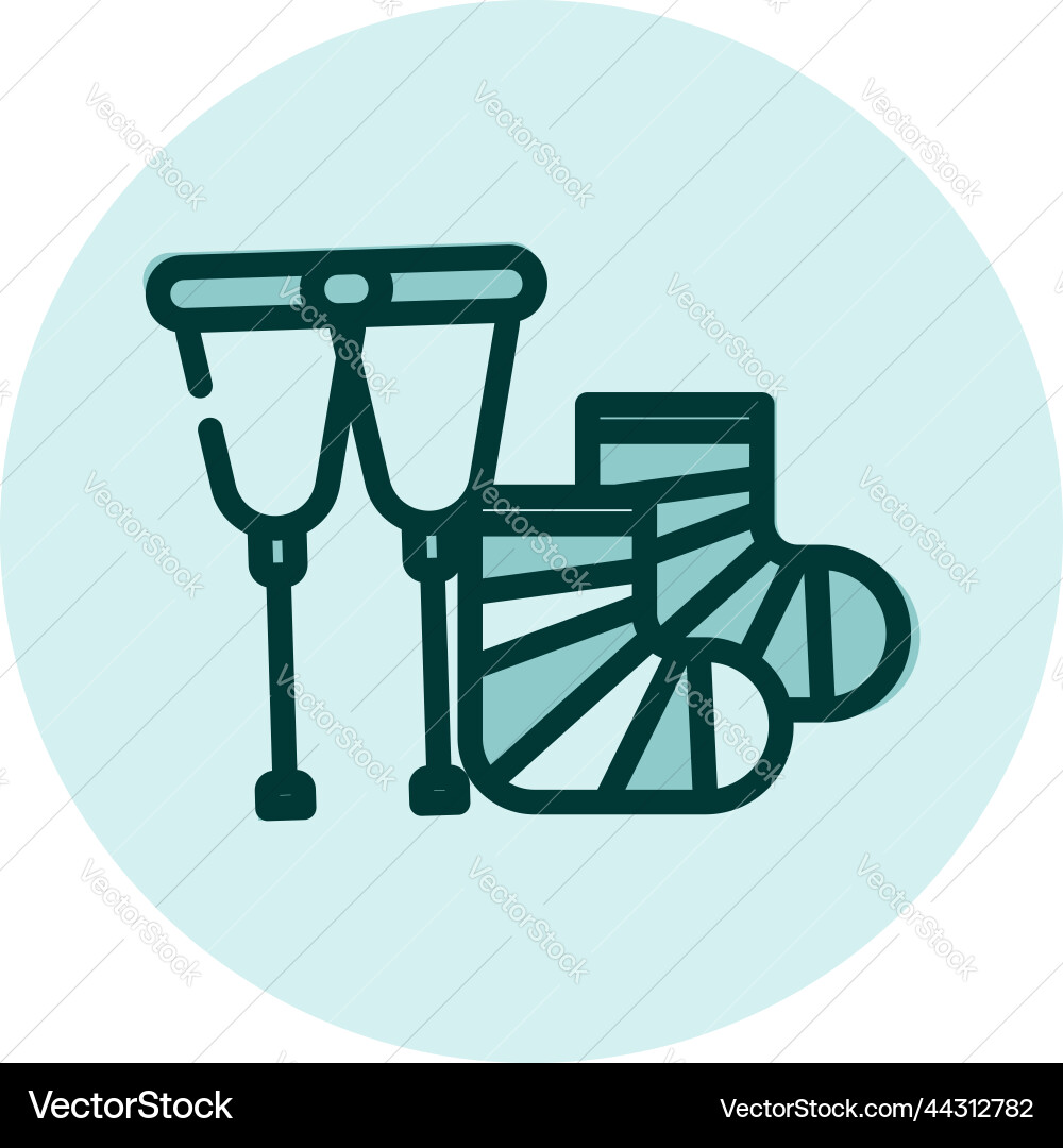 Medical walking crutches on a white background Vector Image
