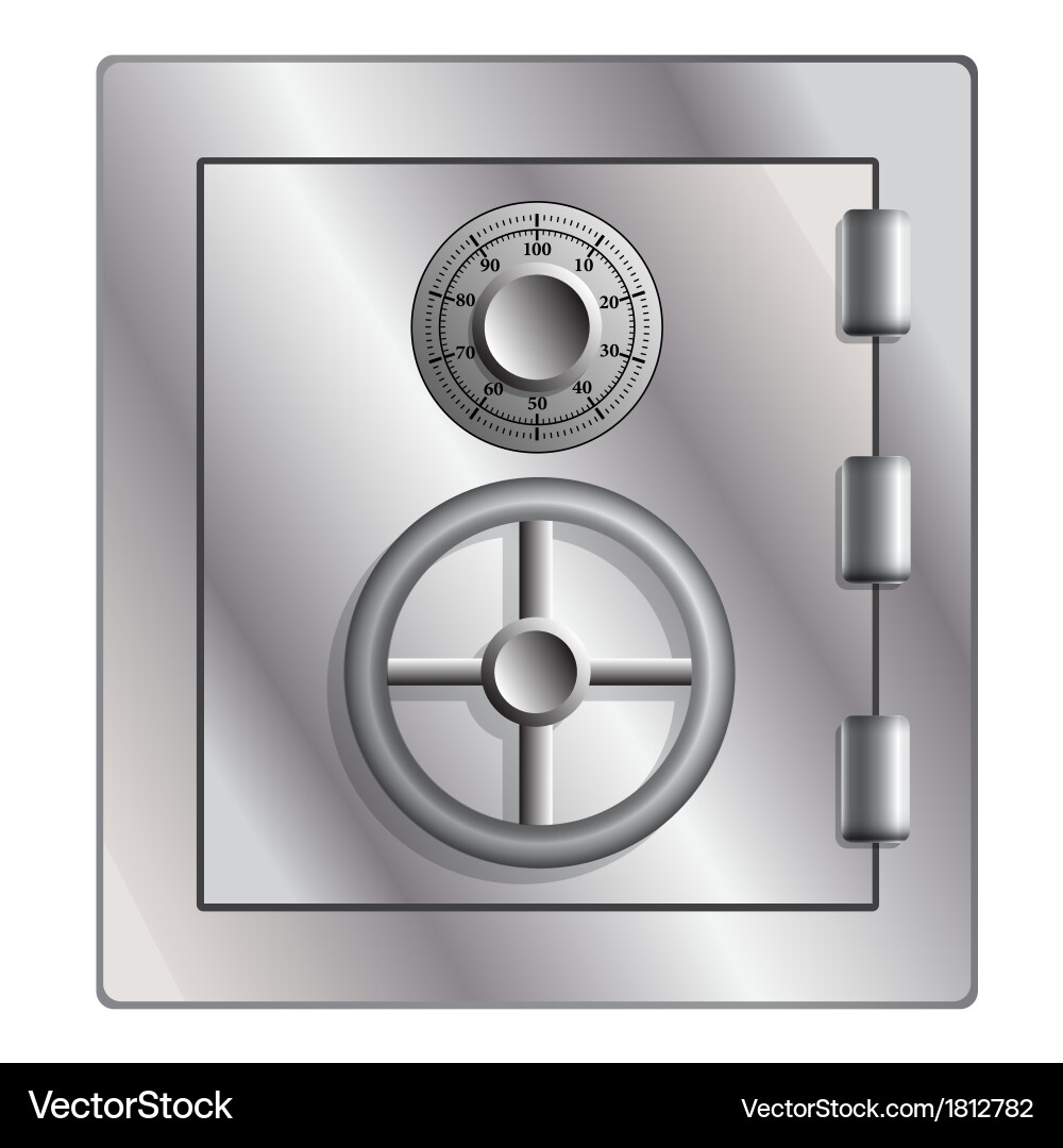 Metallic safe for storage of valuables Royalty Free Vector