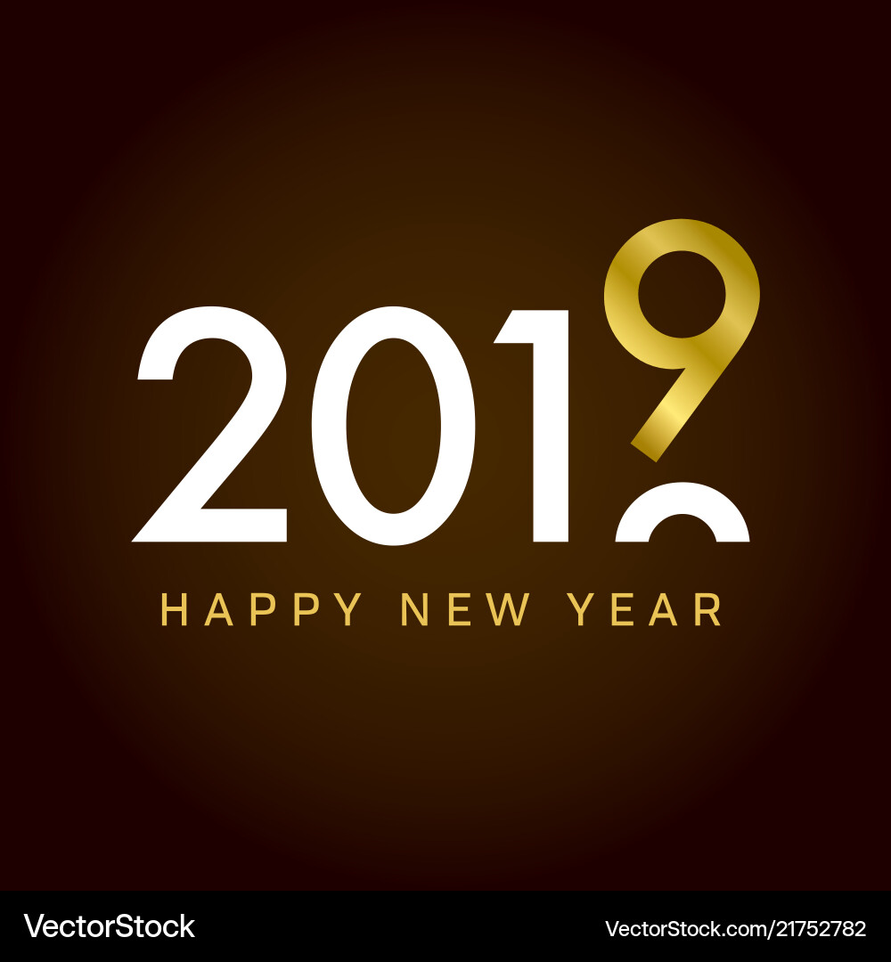 New-year-2019-gold-number-movement Royalty Free Vector Image