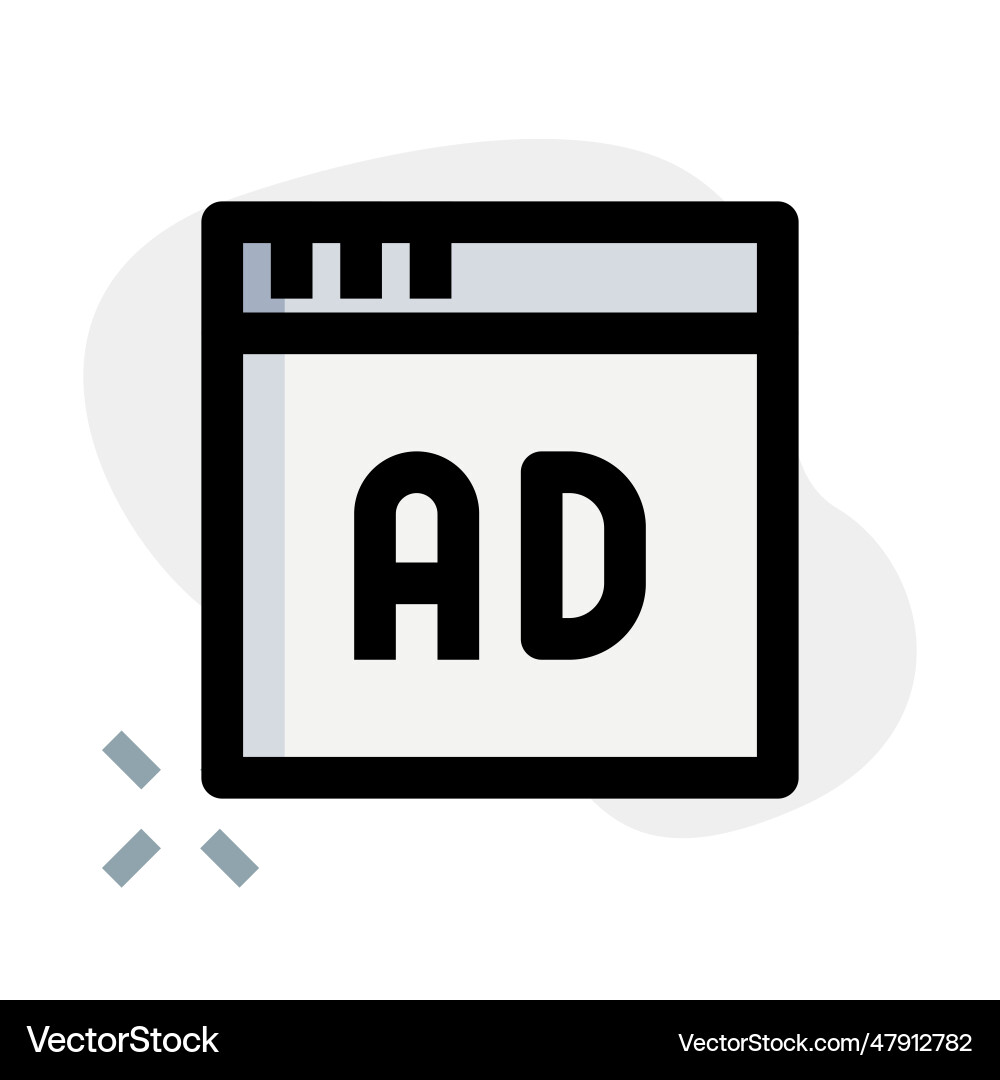On website an advertisement appears as pop-up Vector Image