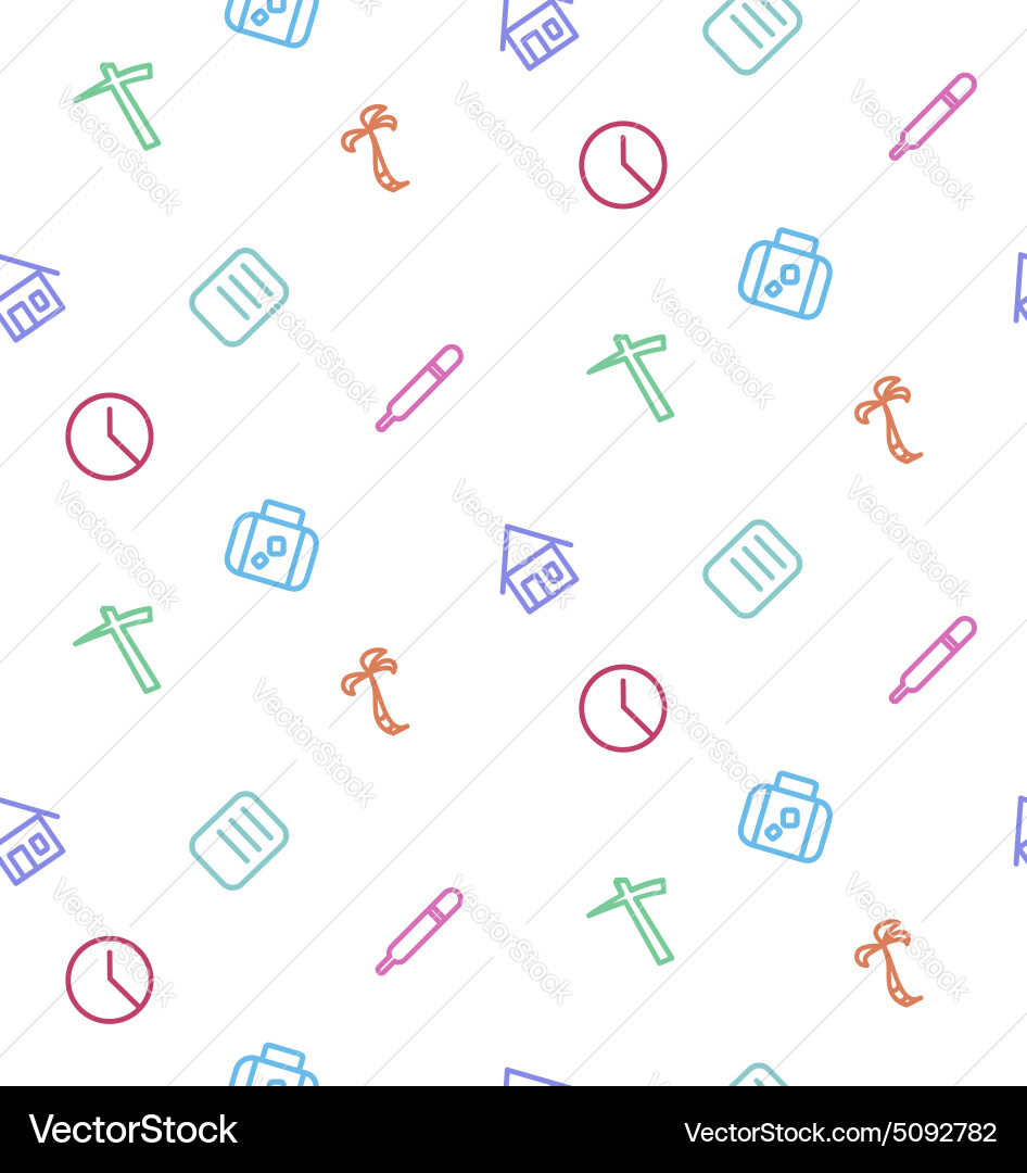 Seamless pattern from set of life icons work Vector Image