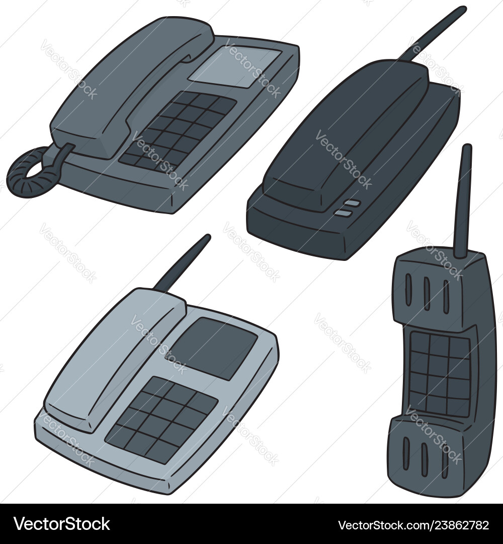 Set of telephone Royalty Free Vector Image - VectorStock