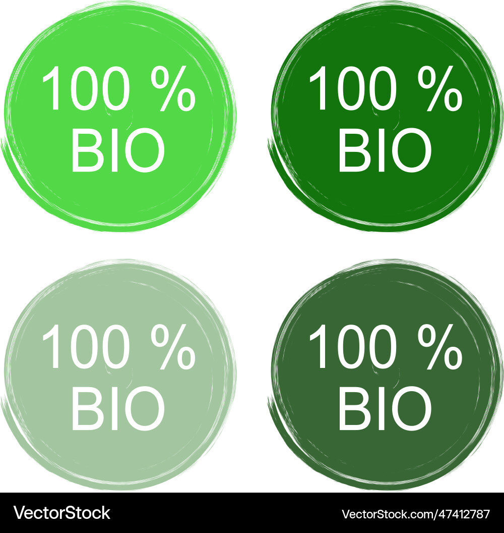 100 percent bio circle green circles Royalty Free Vector