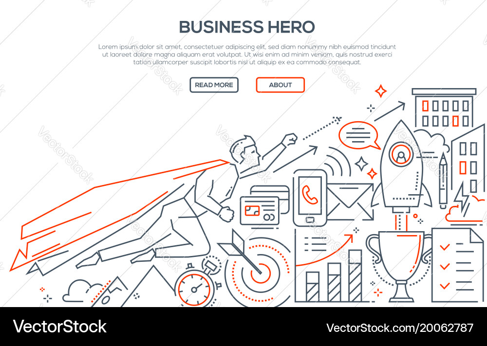 Business hero - modern line design style Vector Image