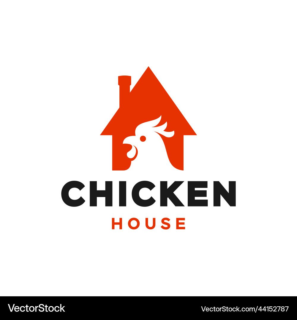 Chicken house restaurant concept logo design Vector Image