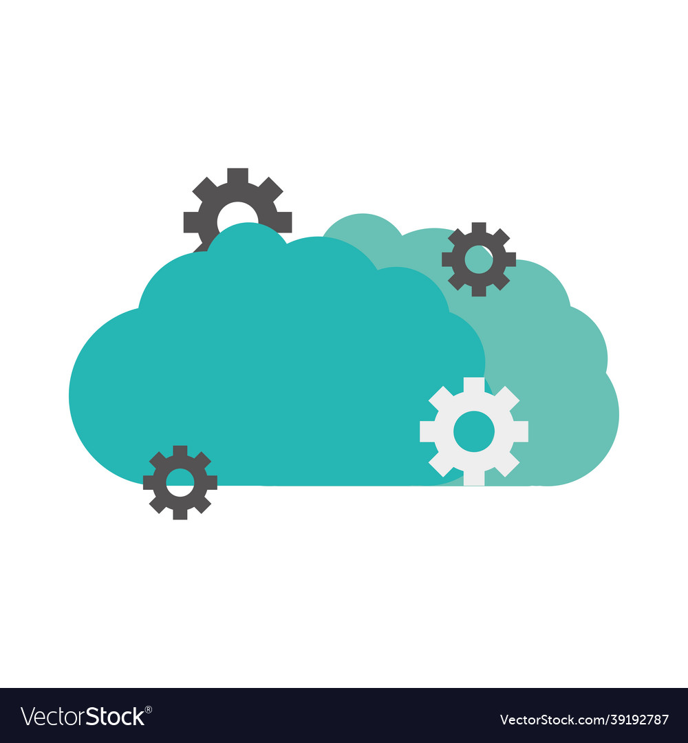 Cloud computing setting Royalty Free Vector Image