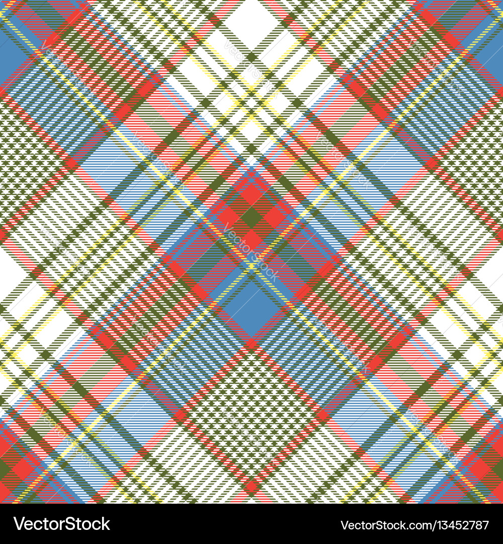 Coloured plaid shirting diagonal seamless fabric Vector Image