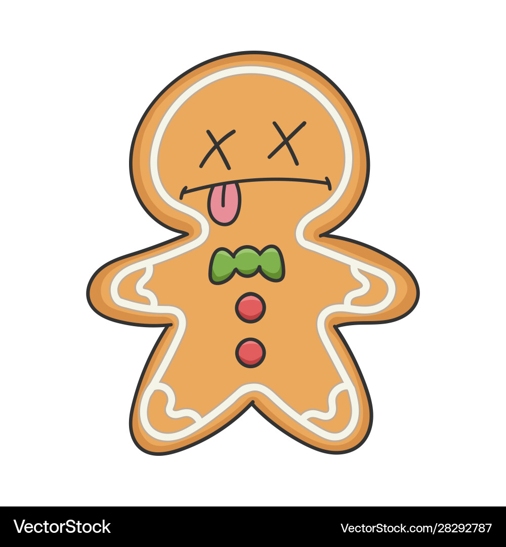 Dead christmas holiday ginger bread cookie cartoon