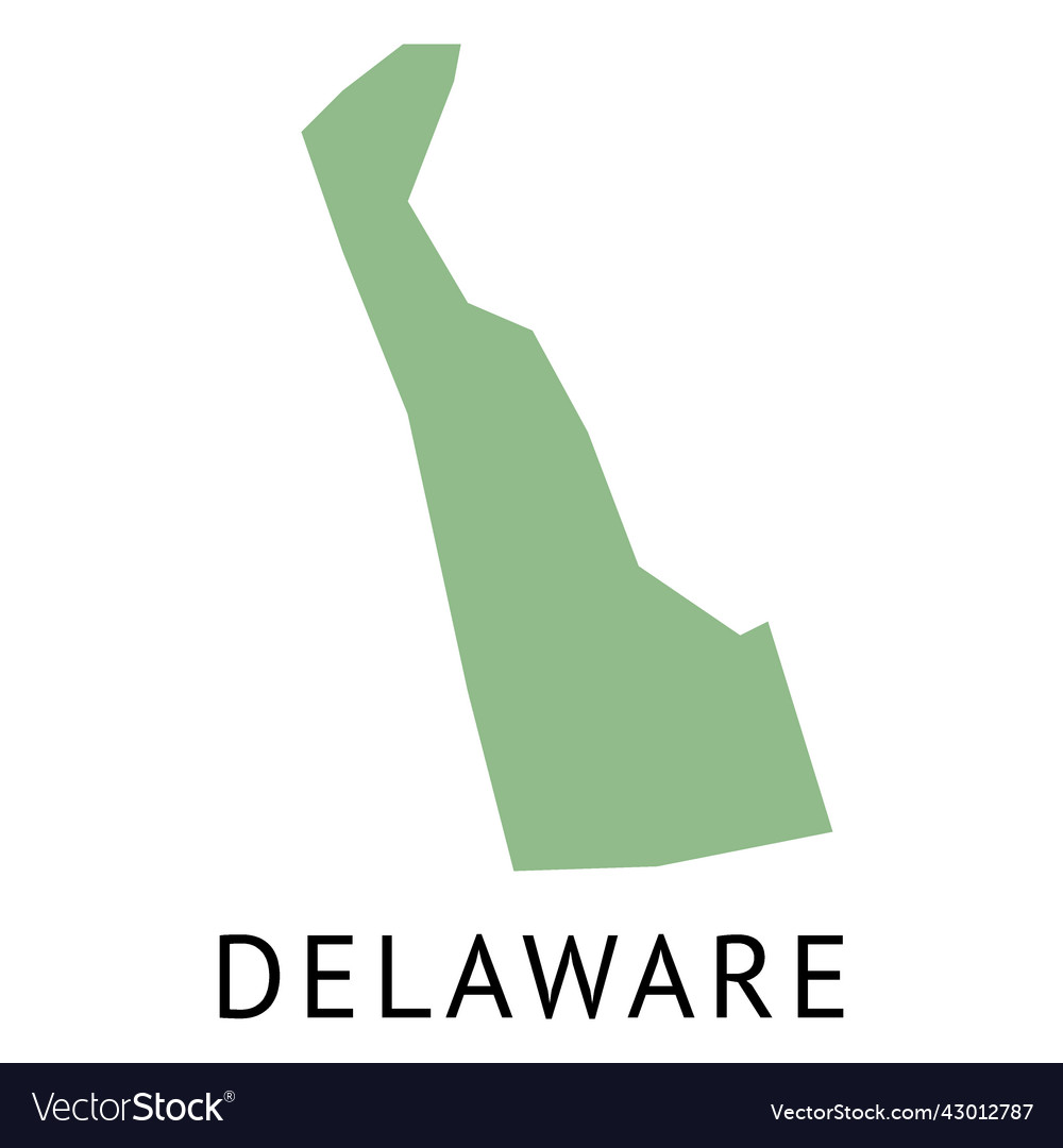 Delaware state plain map Royalty Free Vector Image