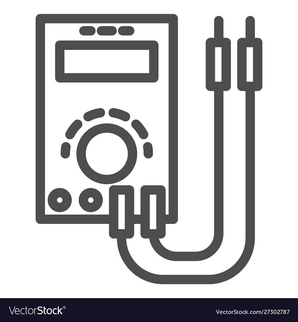 Digital multimeter line icon electricity tester Vector Image Digital multimeter line icon electricity tester Vector Image