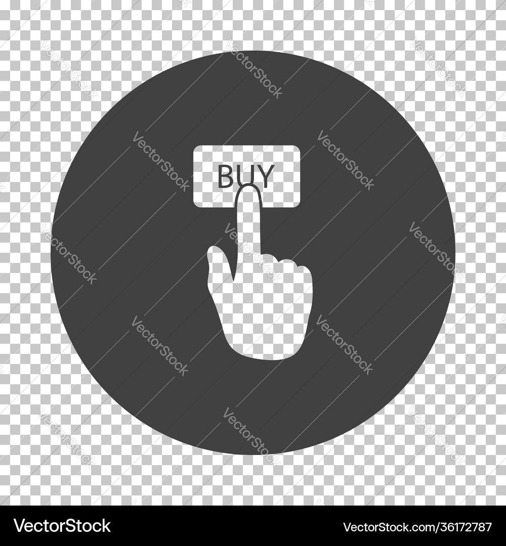 Finger push buy button icon Royalty Free Vector Image