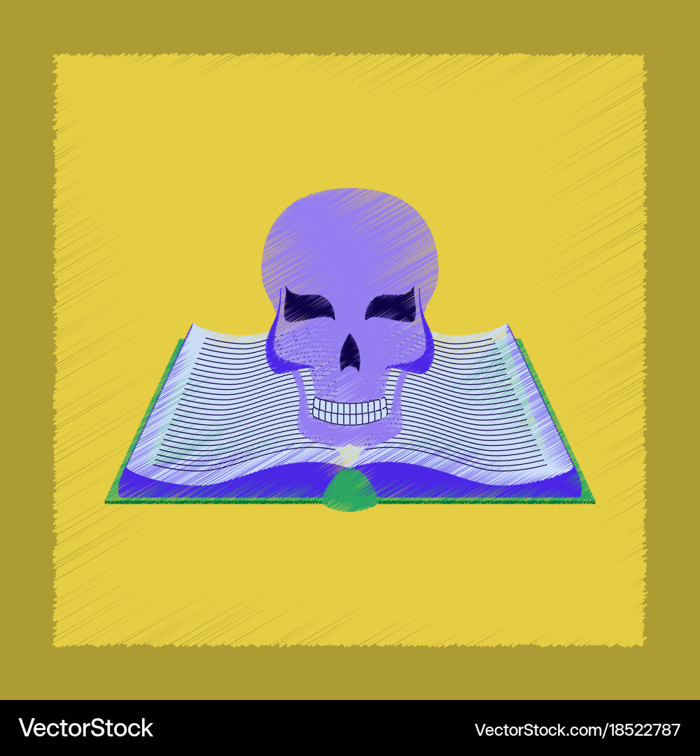 Flat on background of book skull Royalty Free Vector Image