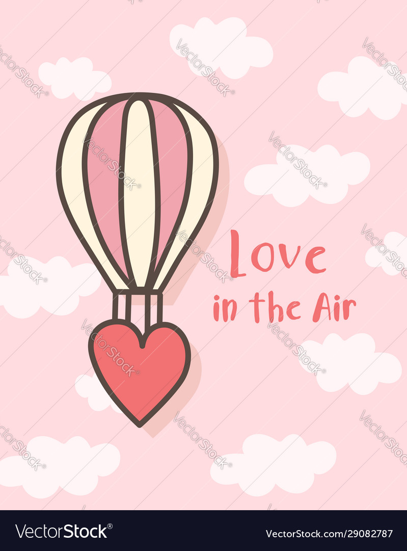 Happy valentines day hot air balloon valentines Vector Image