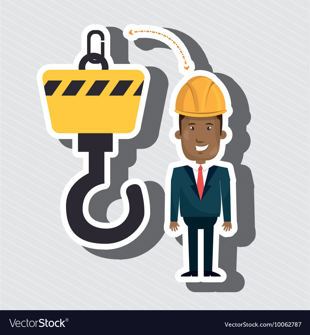 Man construction tool work Royalty Free Vector Image