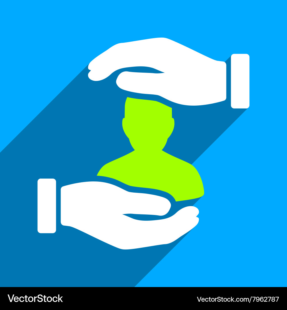 Patient insurance flat square icon with long Vector Image