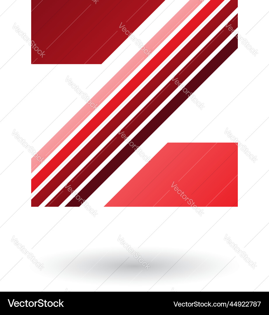 Red letter z with thick diagonal stripes Vector Image