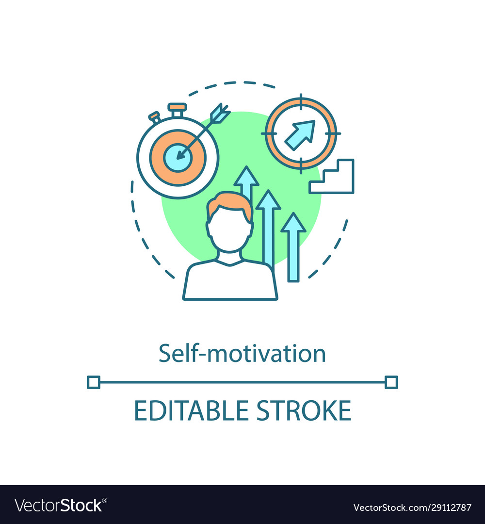 Self motivation concept icon Royalty Free Vector Image Self motivation concept icon Royalty Free Vector Image