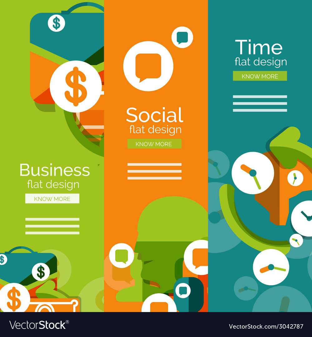 Set of flat design universal web concepts Vector Image