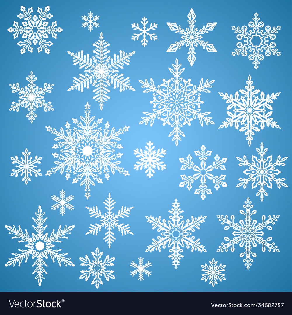 Set snowflakes Royalty Free Vector Image - VectorStock