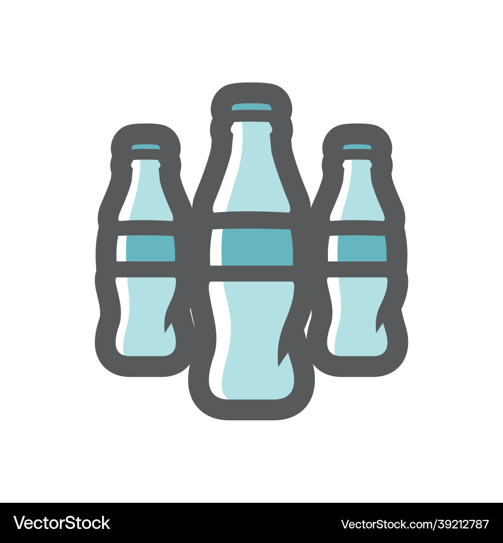 Three glass bottles icon cartoon Royalty Free Vector Image