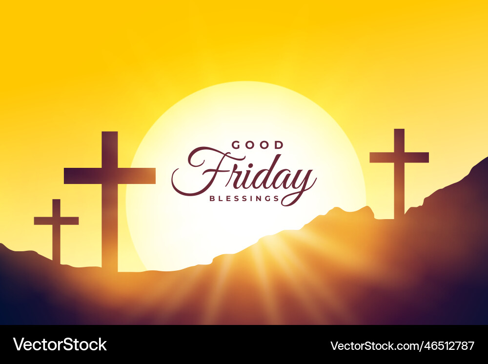 Traditional good friday background with sun Vector Image