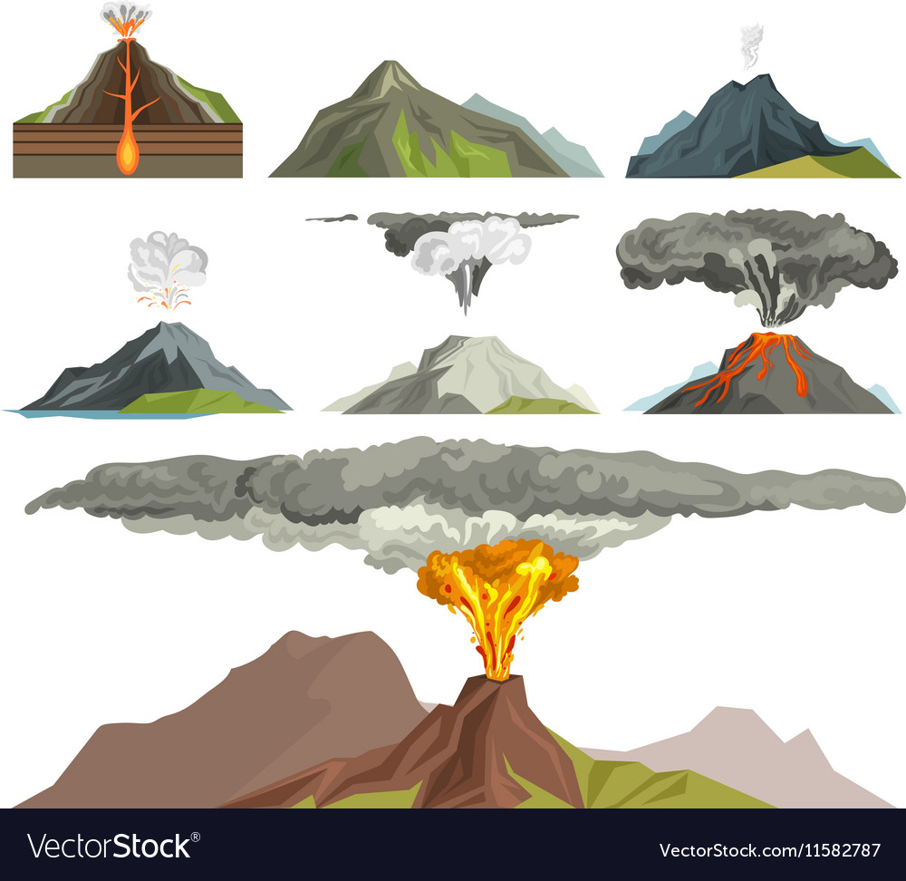 Volcano Royalty Free Vector Image - VectorStock
