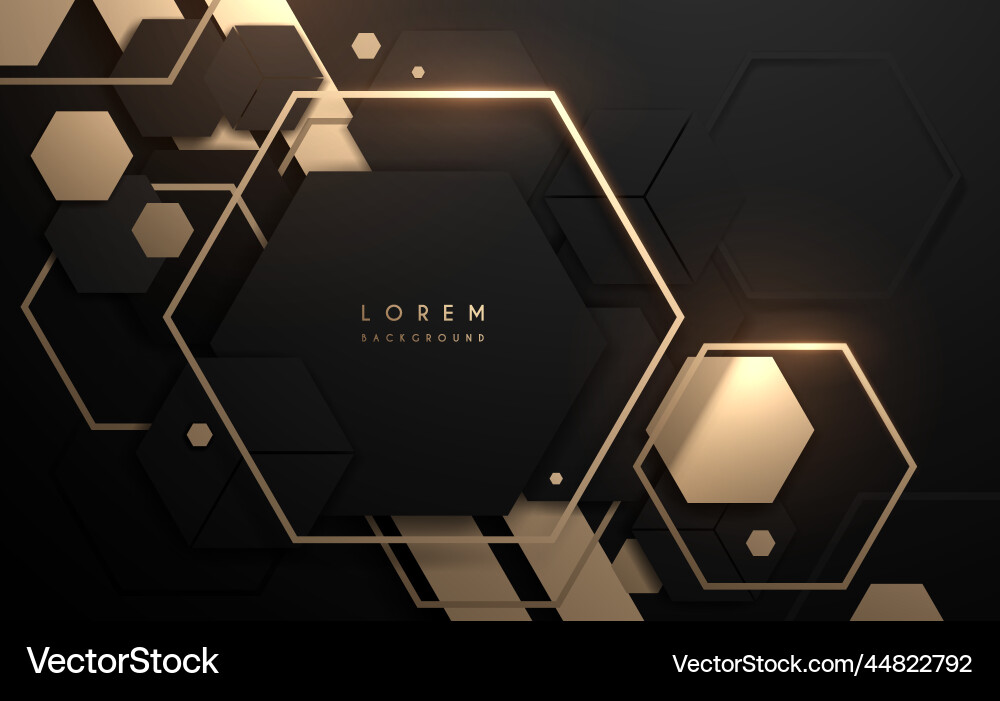 Abstract black and gold geometric shapes Vector Image