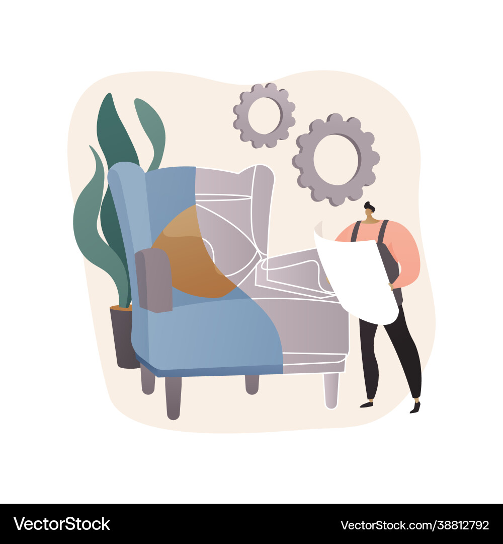 Custom furniture abstract concept Royalty Free Vector Image