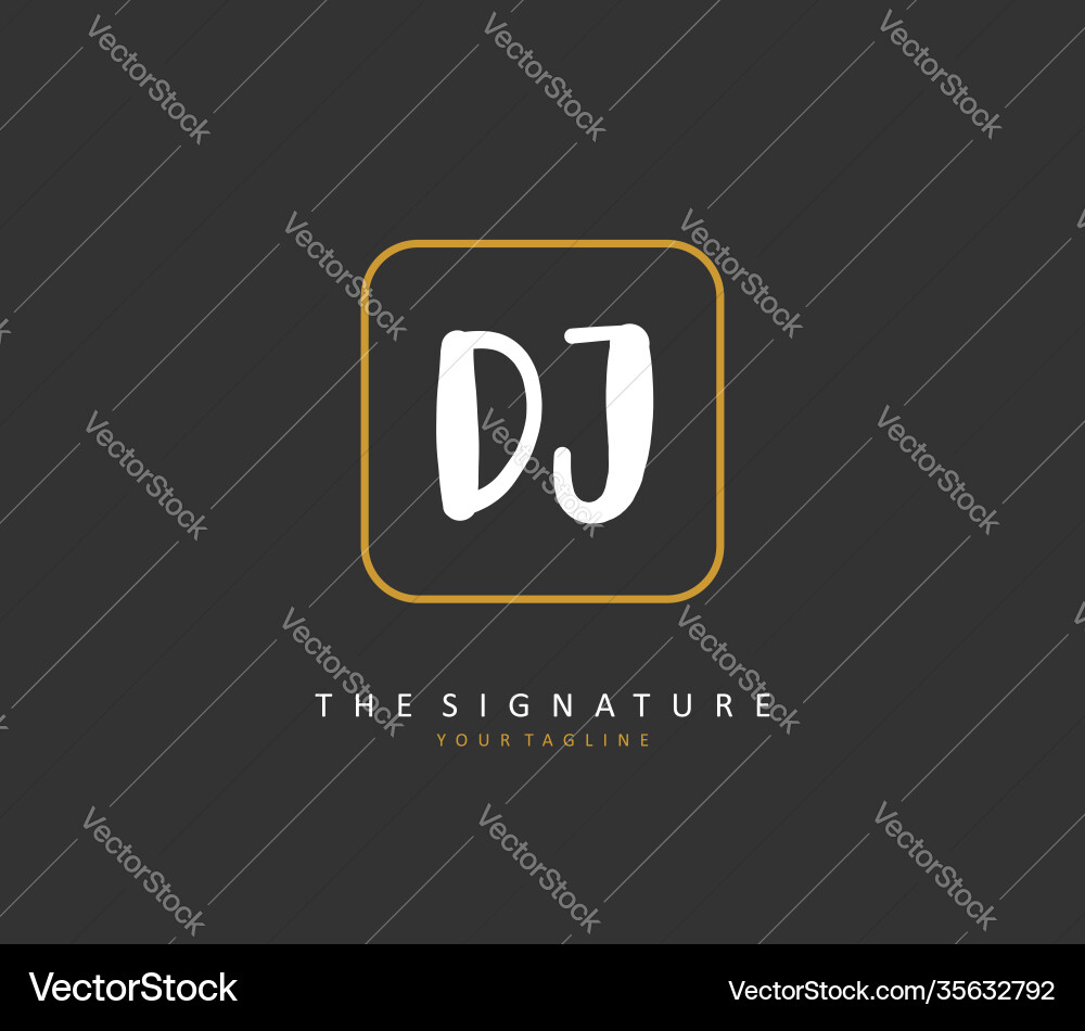 Dj initial letter handwriting and signature logo Vector Image