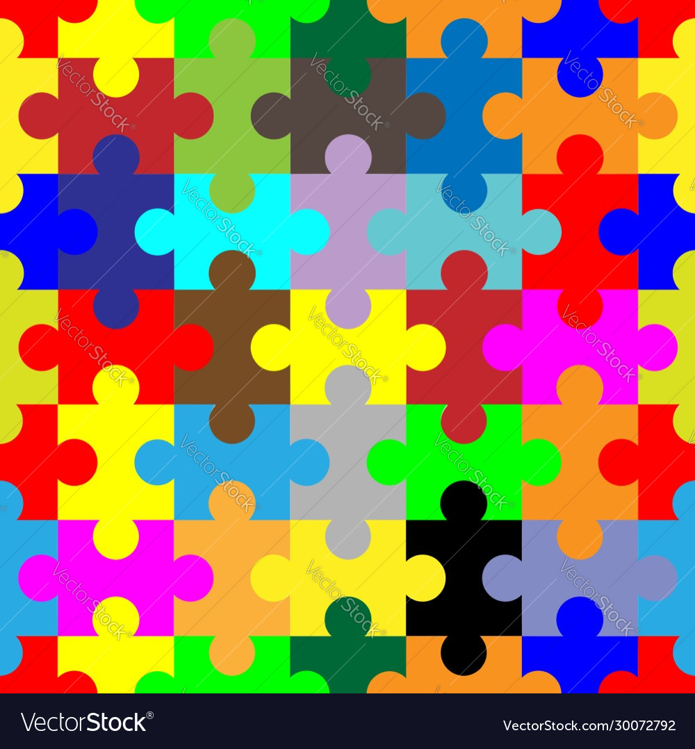 Jigsaw seamless pattern background Royalty Free Vector Image
