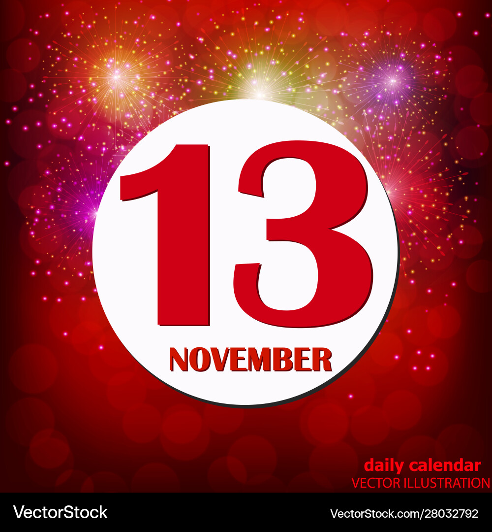 November 13 icon for planning important day Vector Image