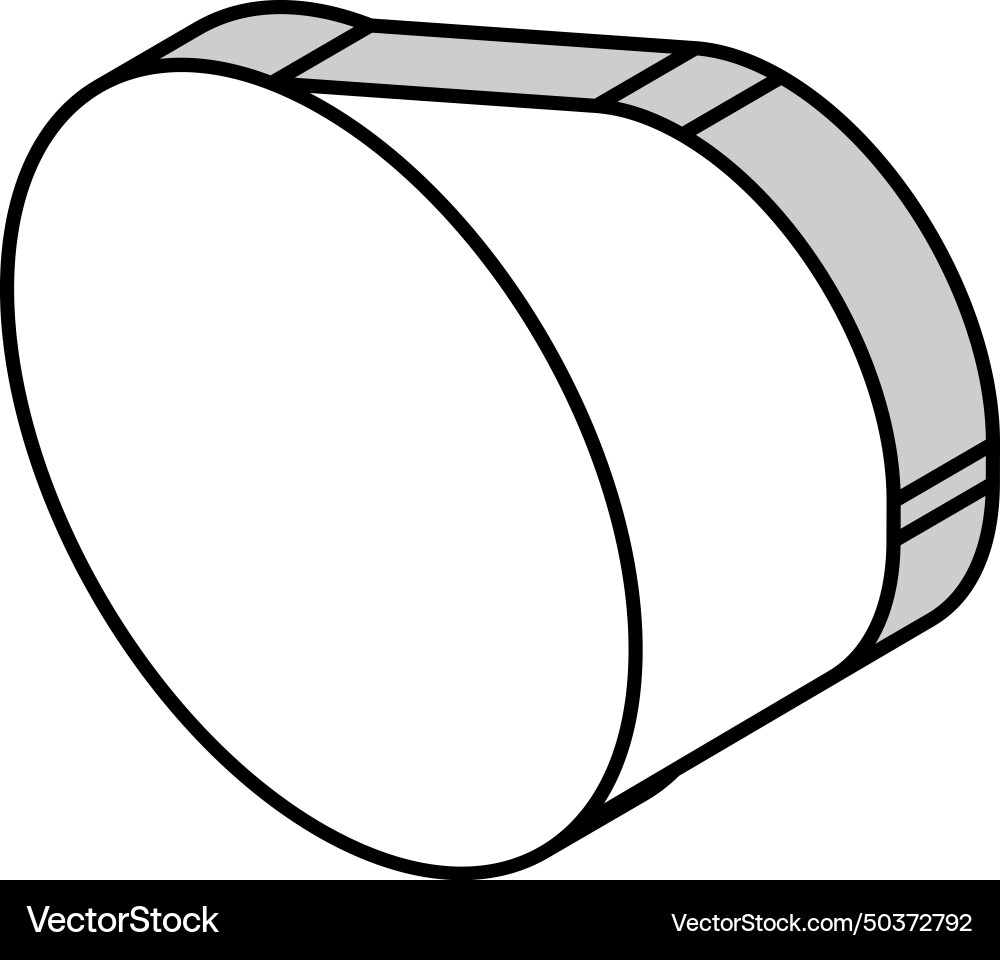 Round bar metal profile isometric icon Royalty Free Vector